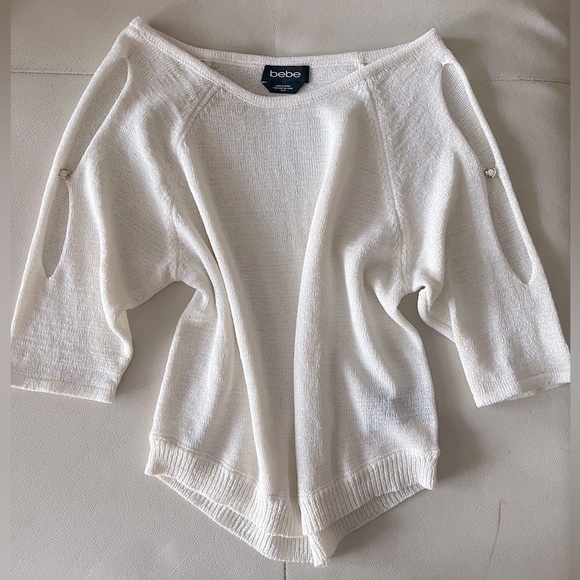 bebe | Tops | Bebe Cold Shoulder Bead Top Sweater Blouse | Poshmark